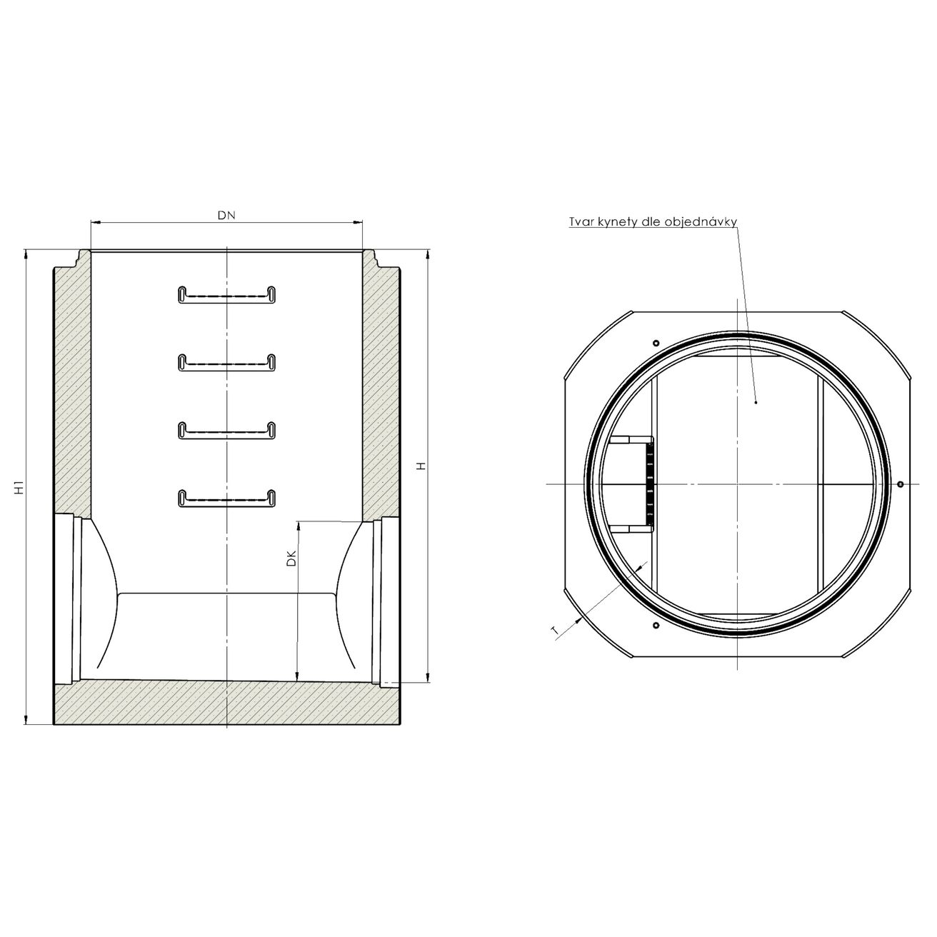 Šachtová dna litá DN 1000 | Tiba Beton - TIBA BETON