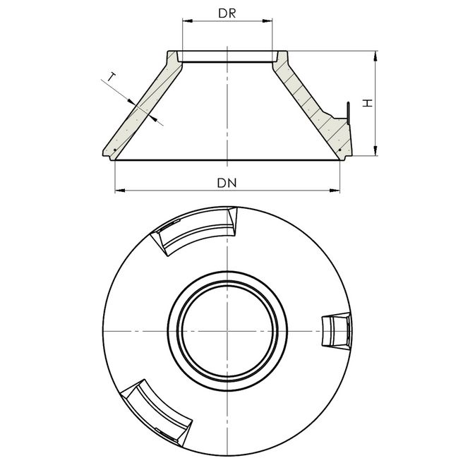Konusy a zákrytové desky DN 1500 | Tiba Beton - TIBA BETON